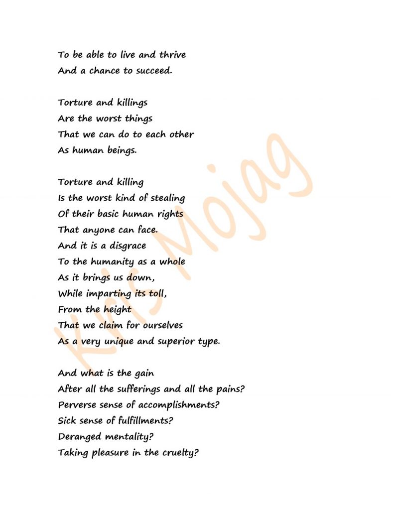 Poem : Human Rights - Kris Mojag