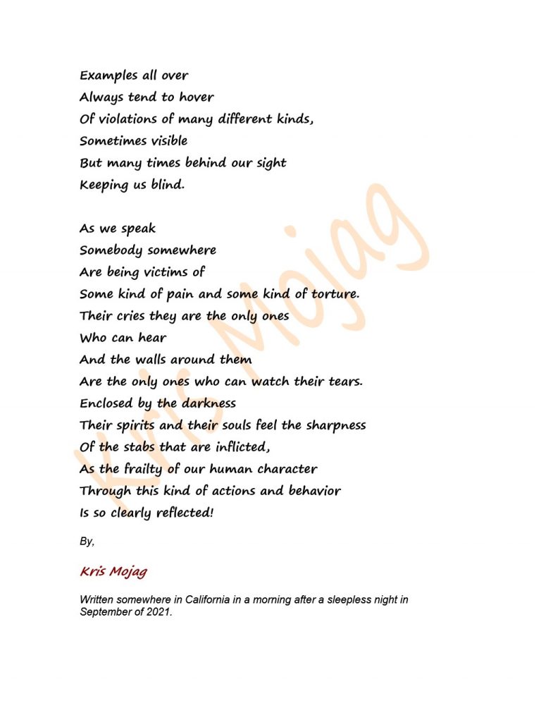 Poem : Human Rights - Kris Mojag