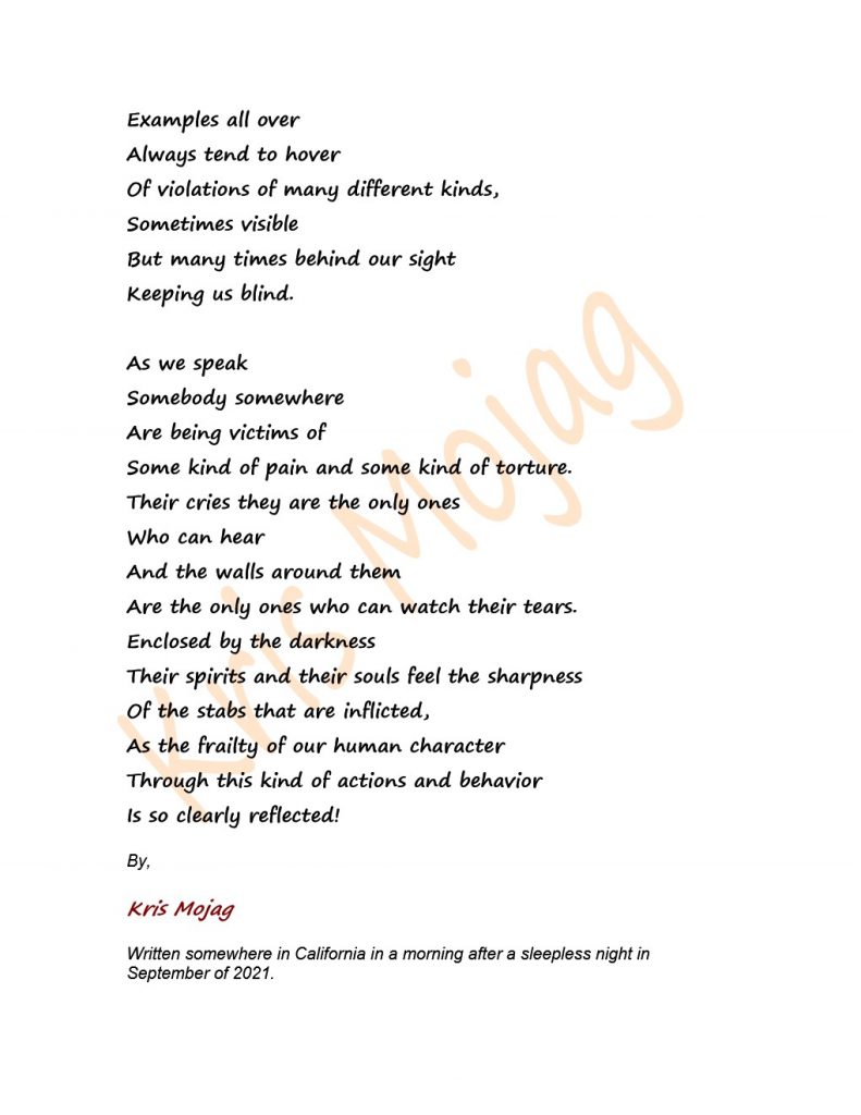 Poem : Human Rights - Kris Mojag