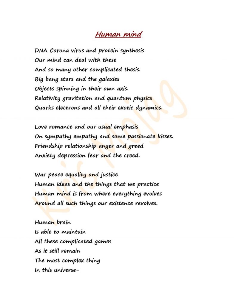 Poem : Human Mind - Kris Mojag