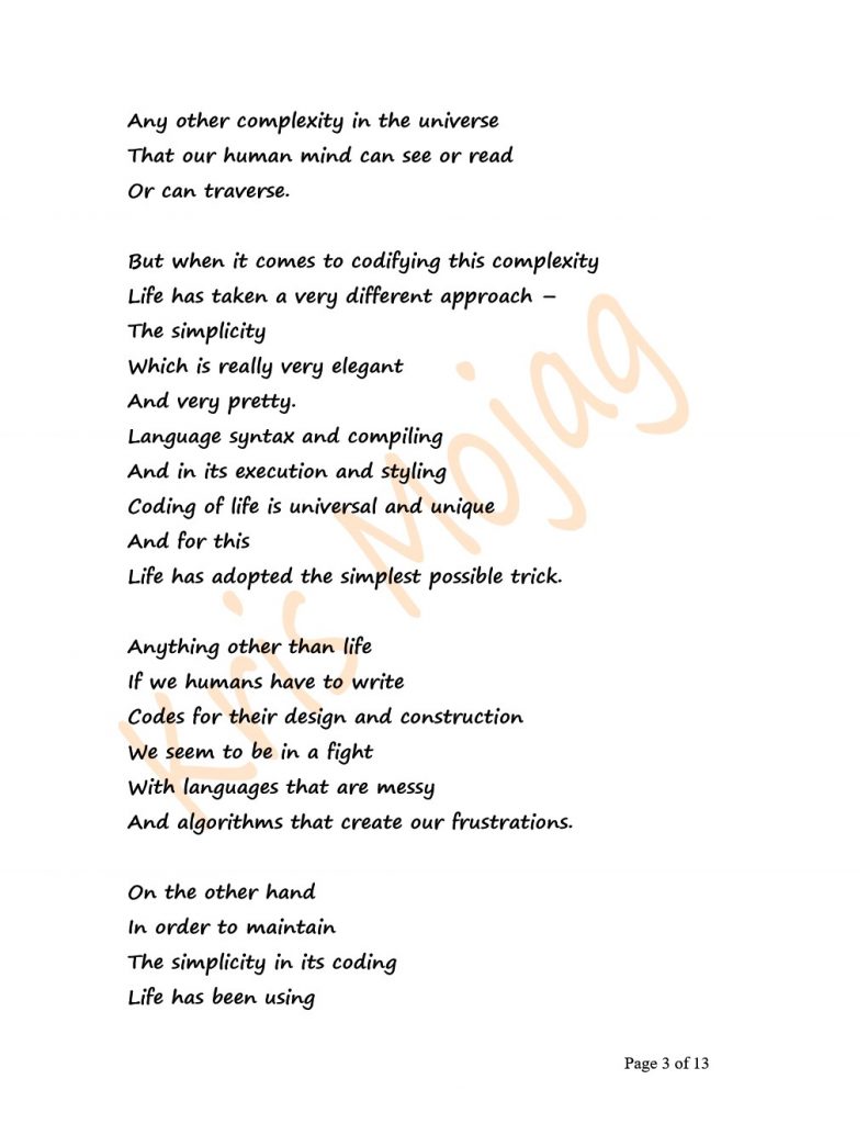 Poem : From DNA to Life : Complexity from Simplicity : And that’s where ...