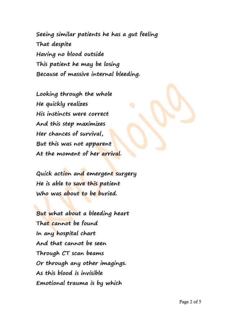 Poem : Internal Bleeding - Kris Mojag
